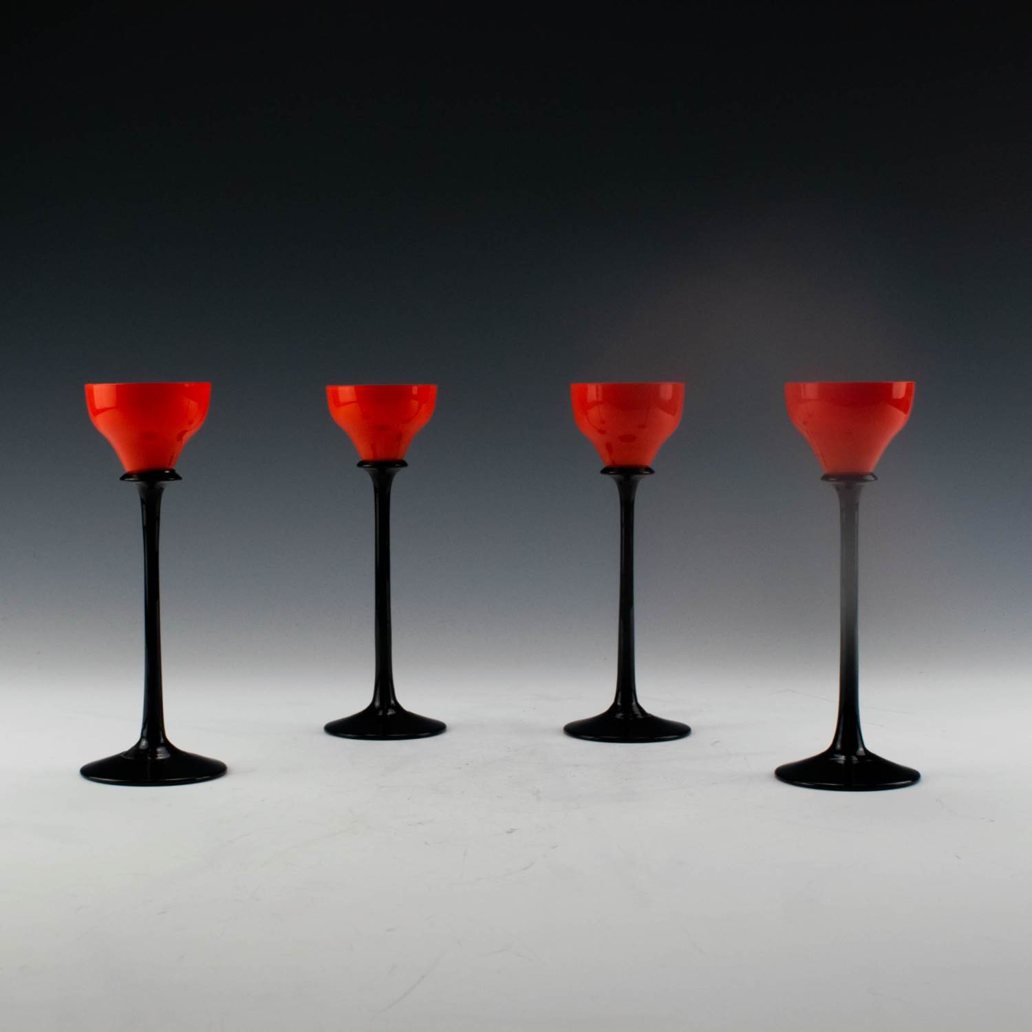 Set of Four Harrach Tango Liqueur Glasses c1920