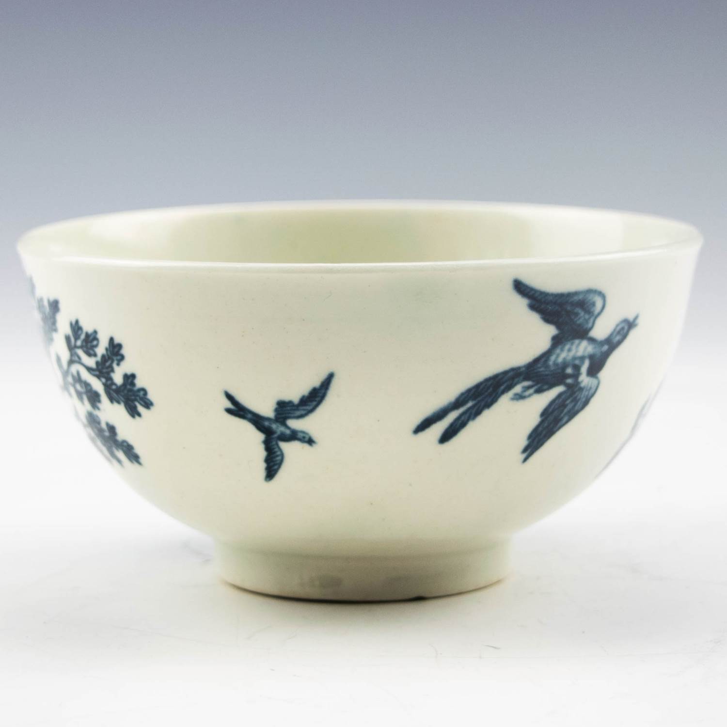 First Period Worcester Porcelain “Birds in Branches” Pattern Sugar Bowl ...
