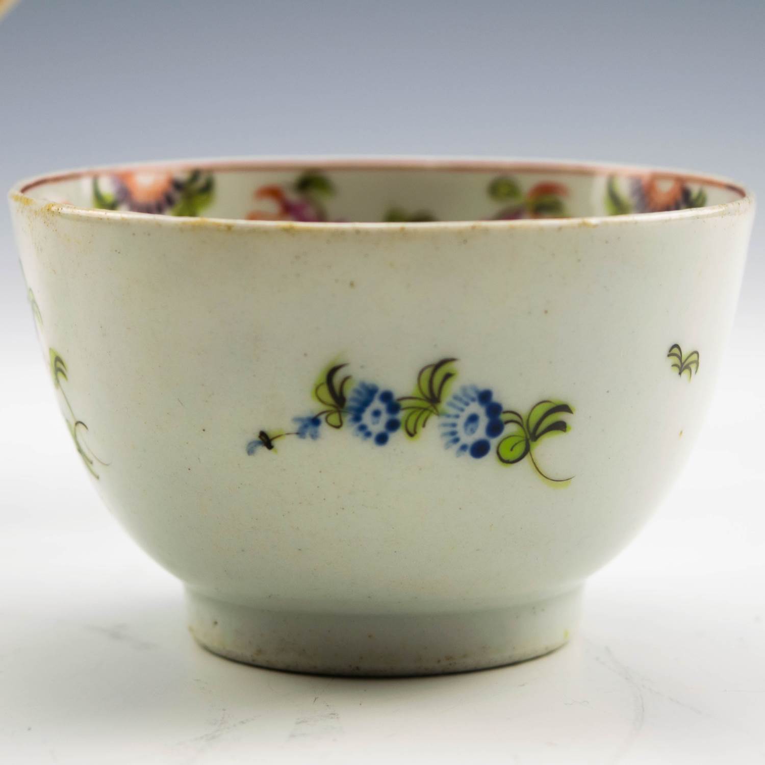 New Hall Porcelain Tea Bowl and Saucer c1785