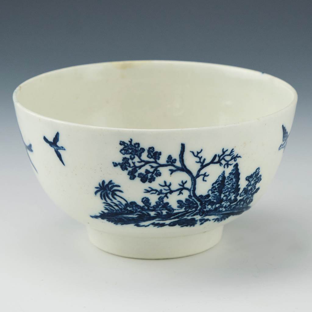 Caughley Porcelain Birds In Branches Pattern Slop Bowl c1780