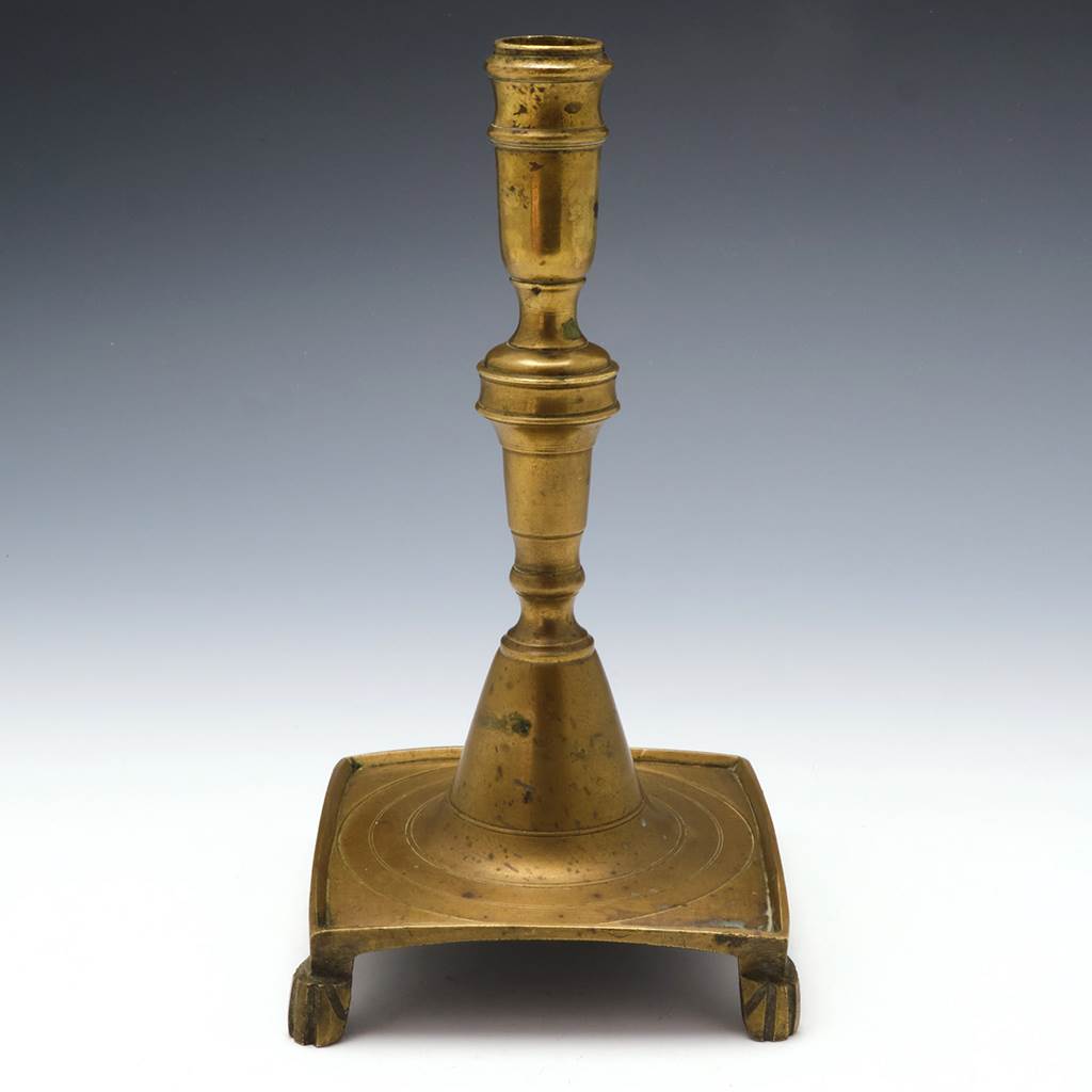 Pair of Spanish Brass Candlesticks Philip IV c1700