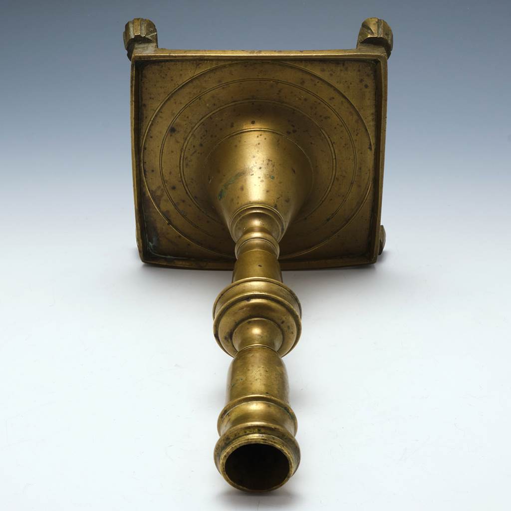 Pair of Spanish Brass Candlesticks Philip IV c1700