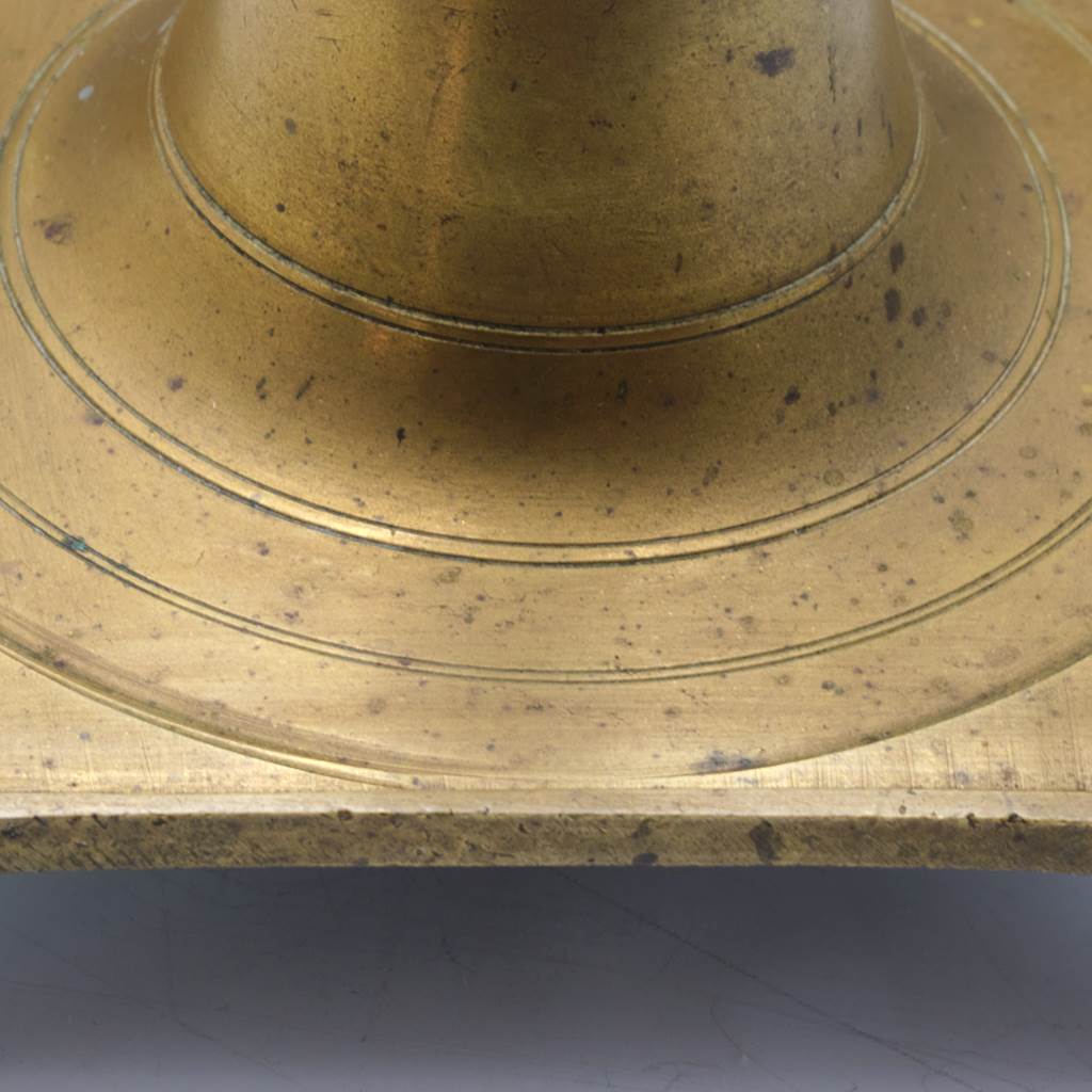 Pair of Spanish Brass Candlesticks Philip IV c1700