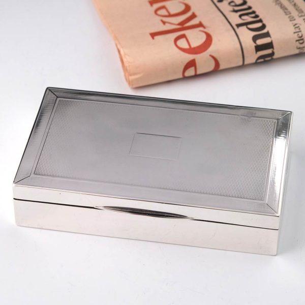 Art Deco Silver Cigarette Box Birmingham 1924