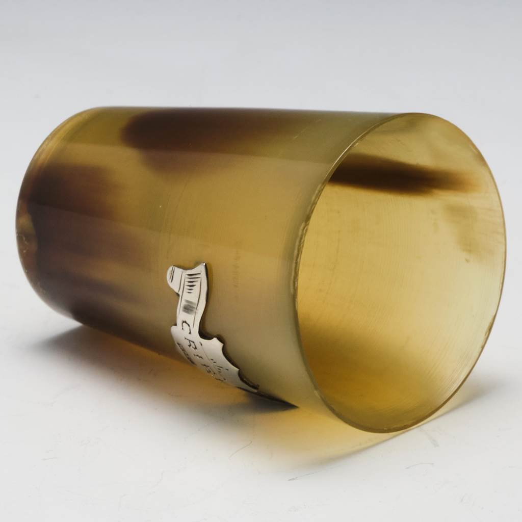 Scottish Silver Mounted Horn Beaker Inscribed ‘Crieff’ by William ...