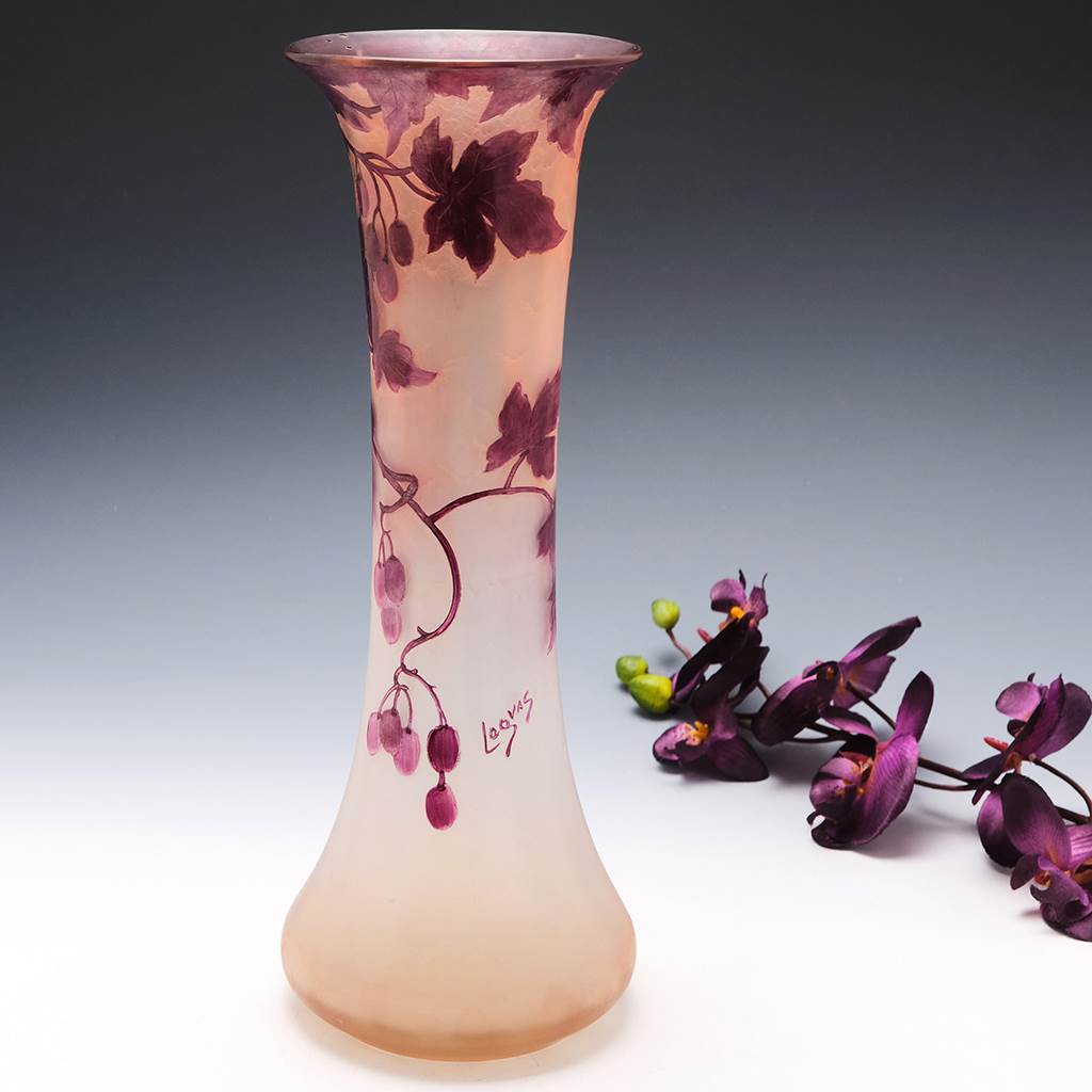 Signed Legras Rubis Series Vase c1910