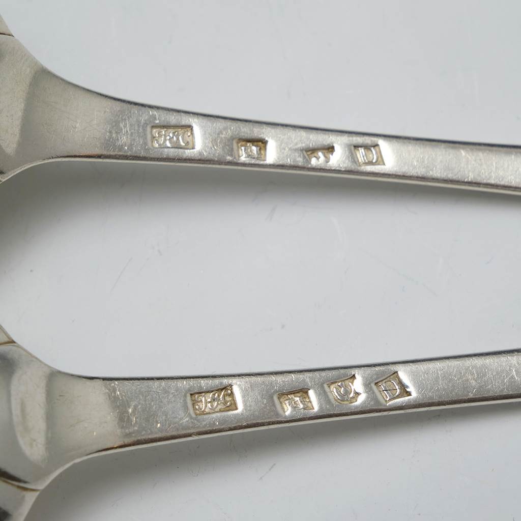 Pair George III Scottish Silver Table Spoons James Hewitt Edinburgh 1783