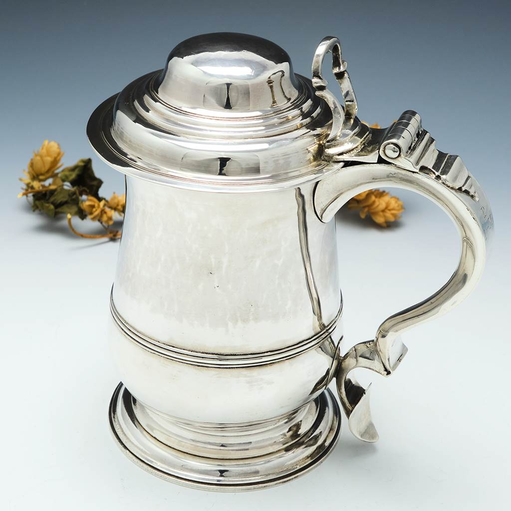 George III Lidded Silver Baluster Tankard London 1763