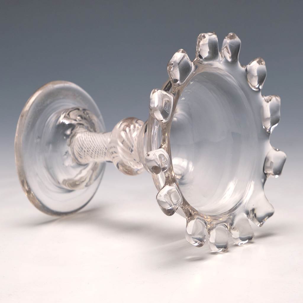 Opaque Twist Dog Tooth Sweetmeat Glass c1760