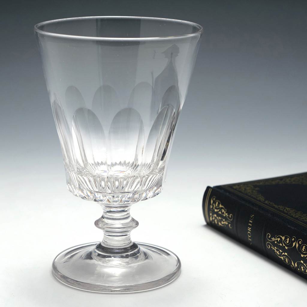 Victorian Petal Cut Rummer With Moulded Base c1860