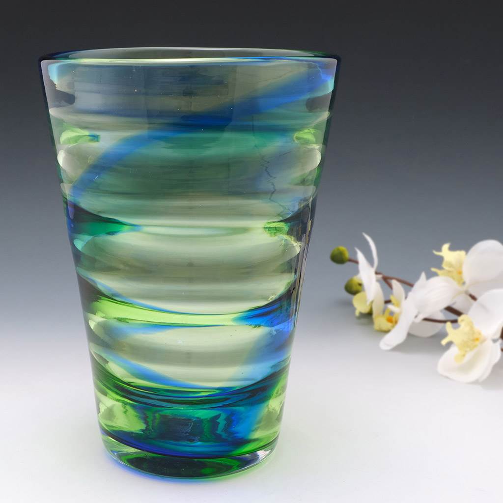 A Tall Stevens and Williams Rainbow Glass Vase 1935-40
