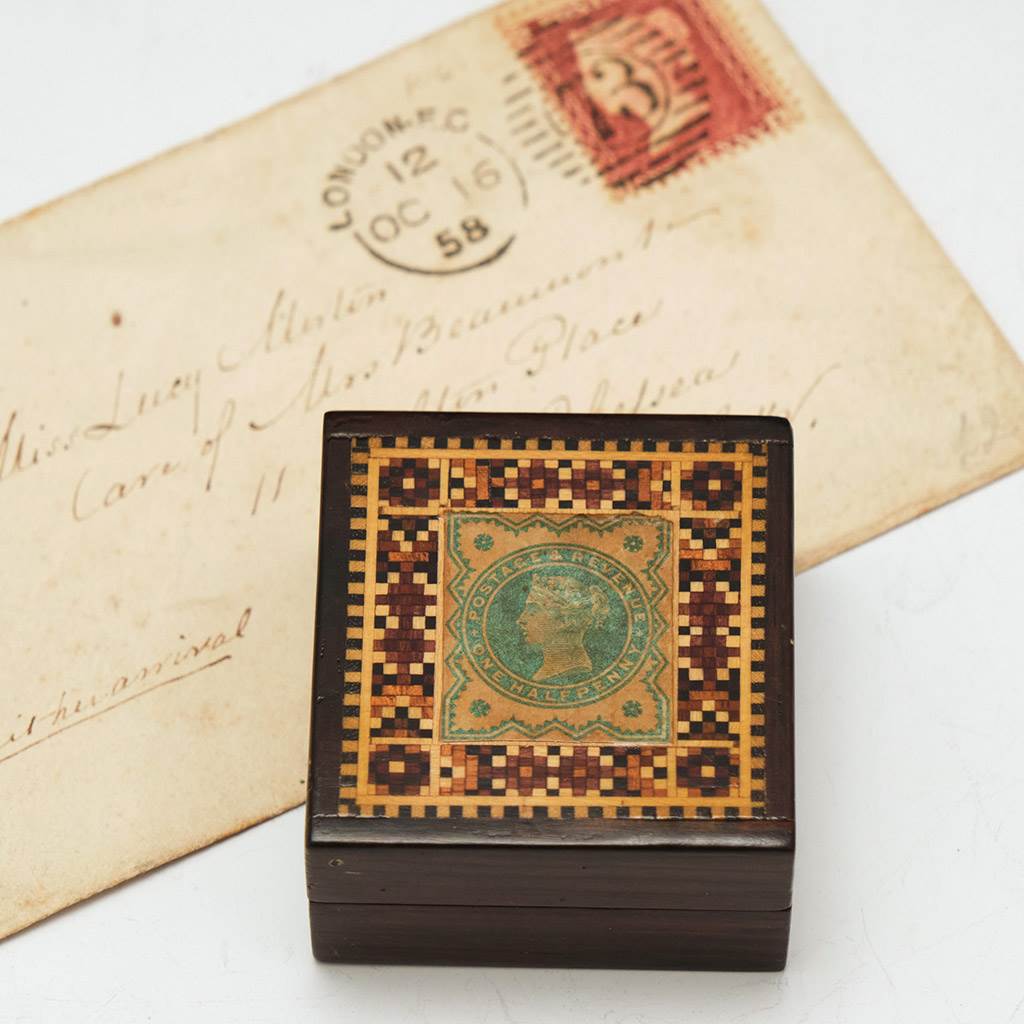 Tunbridge Ware Stamp Box c1890