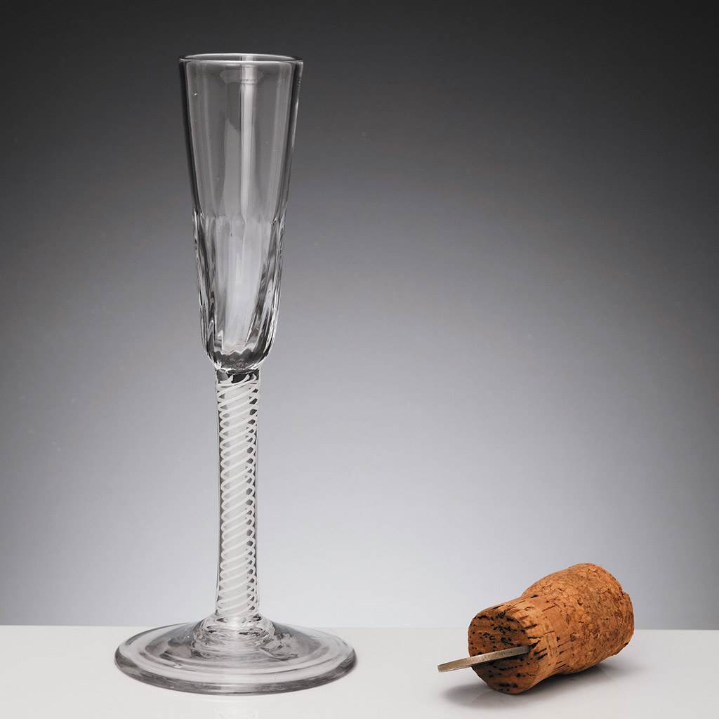 Opaque Twist Ratafia Glass c1760