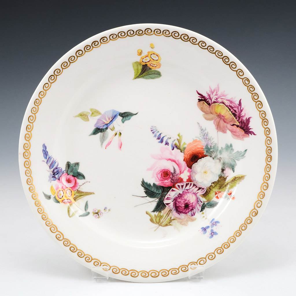 A Swansea Porcelain Plate by Henry Morris c1820