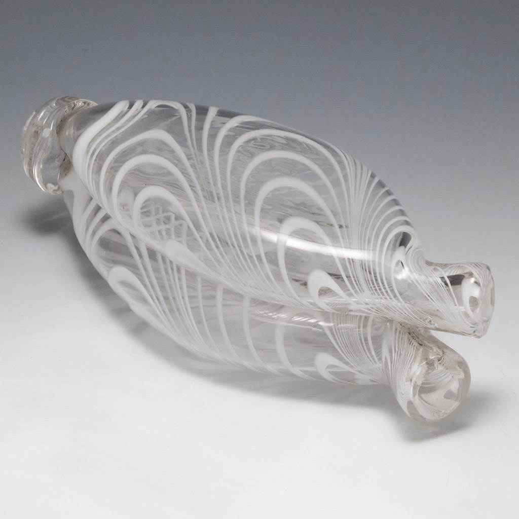 Nailsea Glass Gimmel Flask c1840