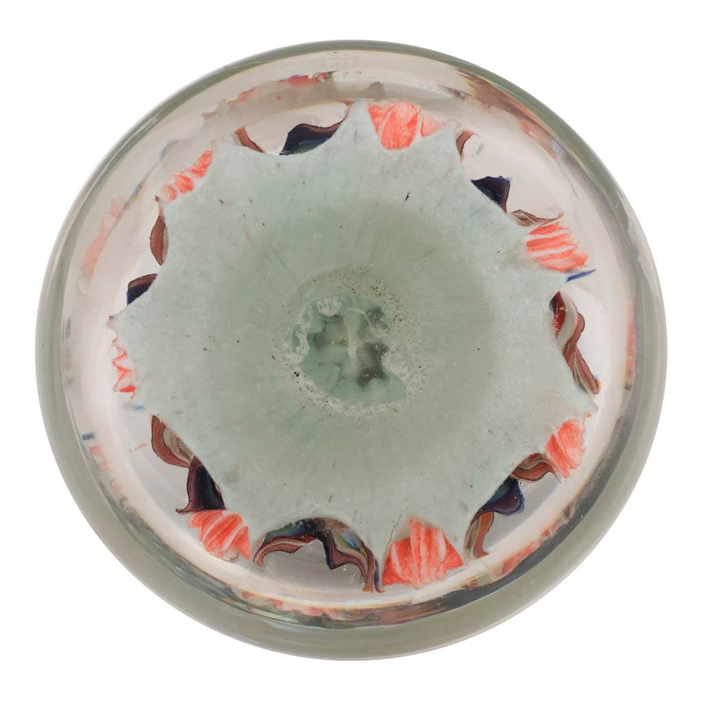 A Vasart Four Row Concentric Paperweight With Outer Row Of Latticino ...