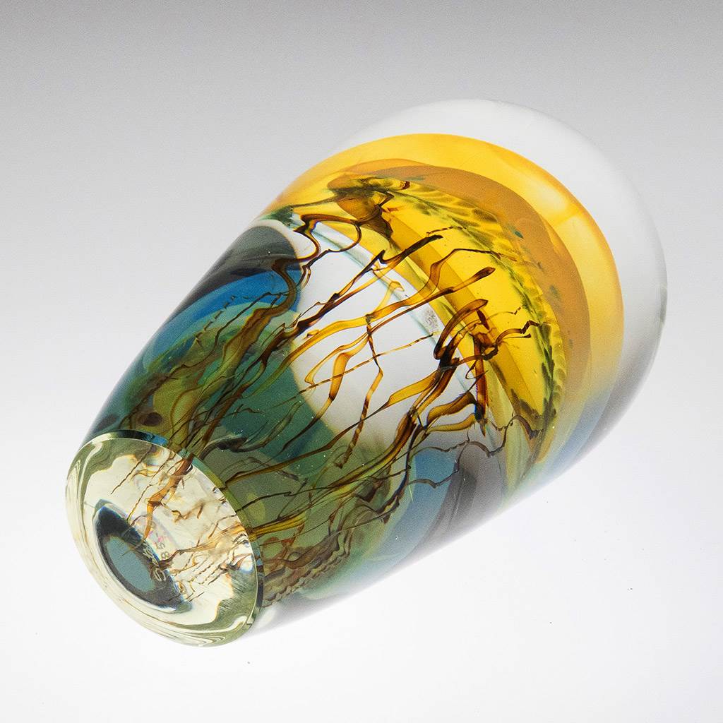 Richard Satava Art Glass Moon Jellyfish Paperweight