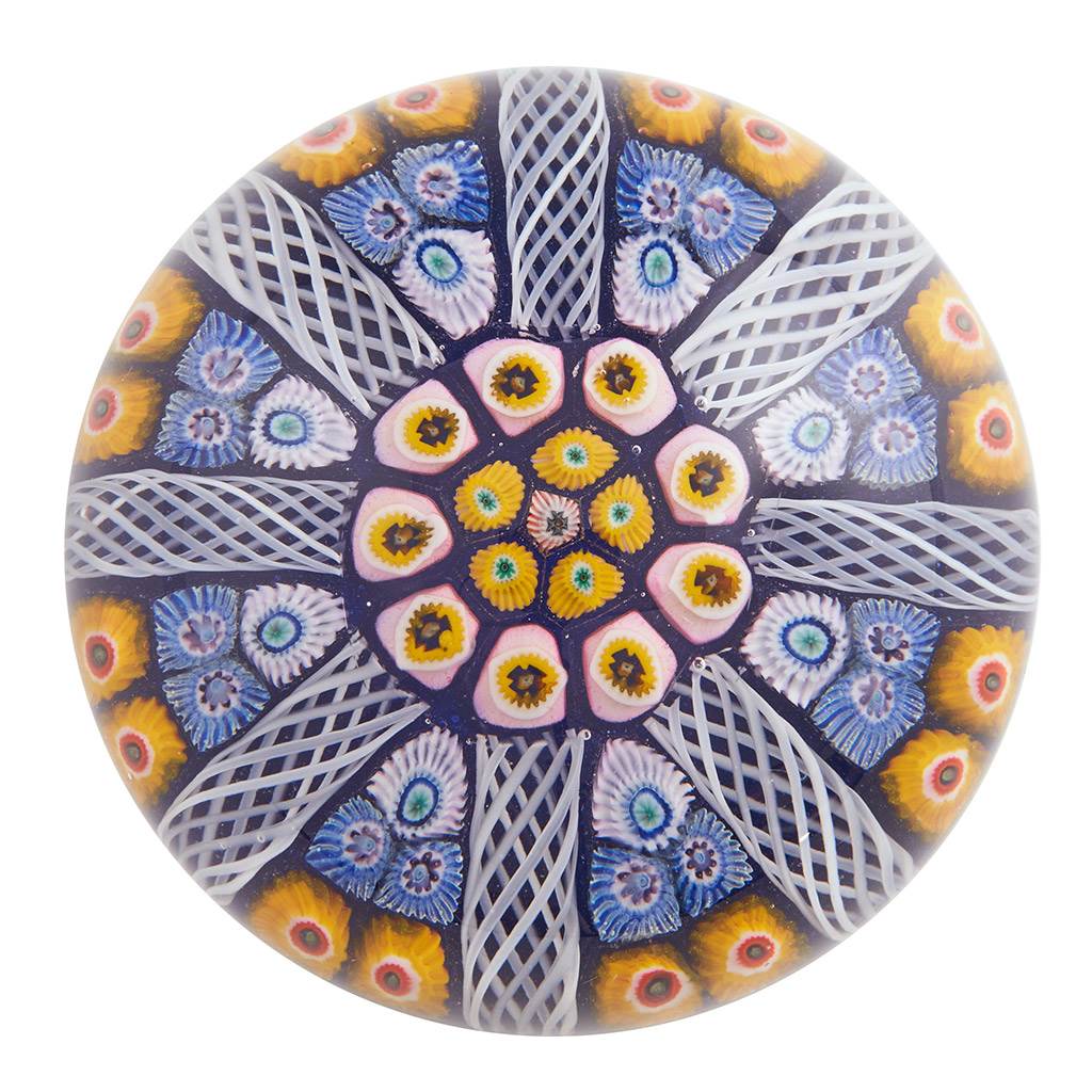 A Strathearn Eight Spoke Radial Paperweight c1970