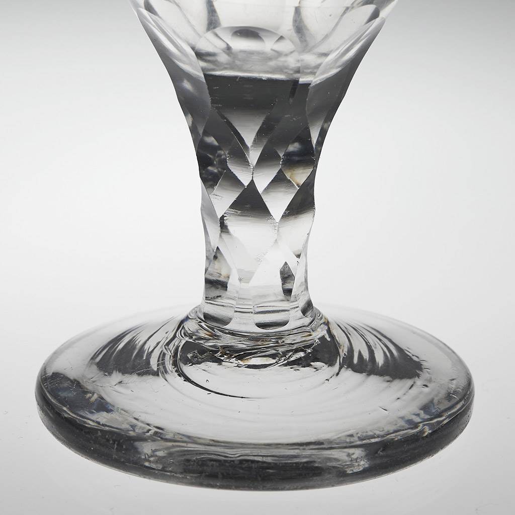 Georgian Facet Cut Stem Dram Glass c1770