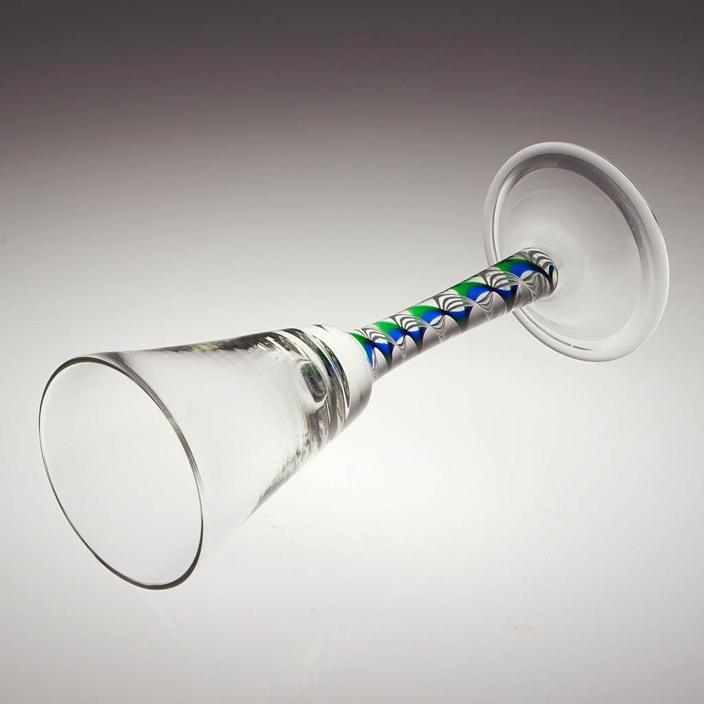 Four Mike Hunter Twist Glass Studios Wine Glasses