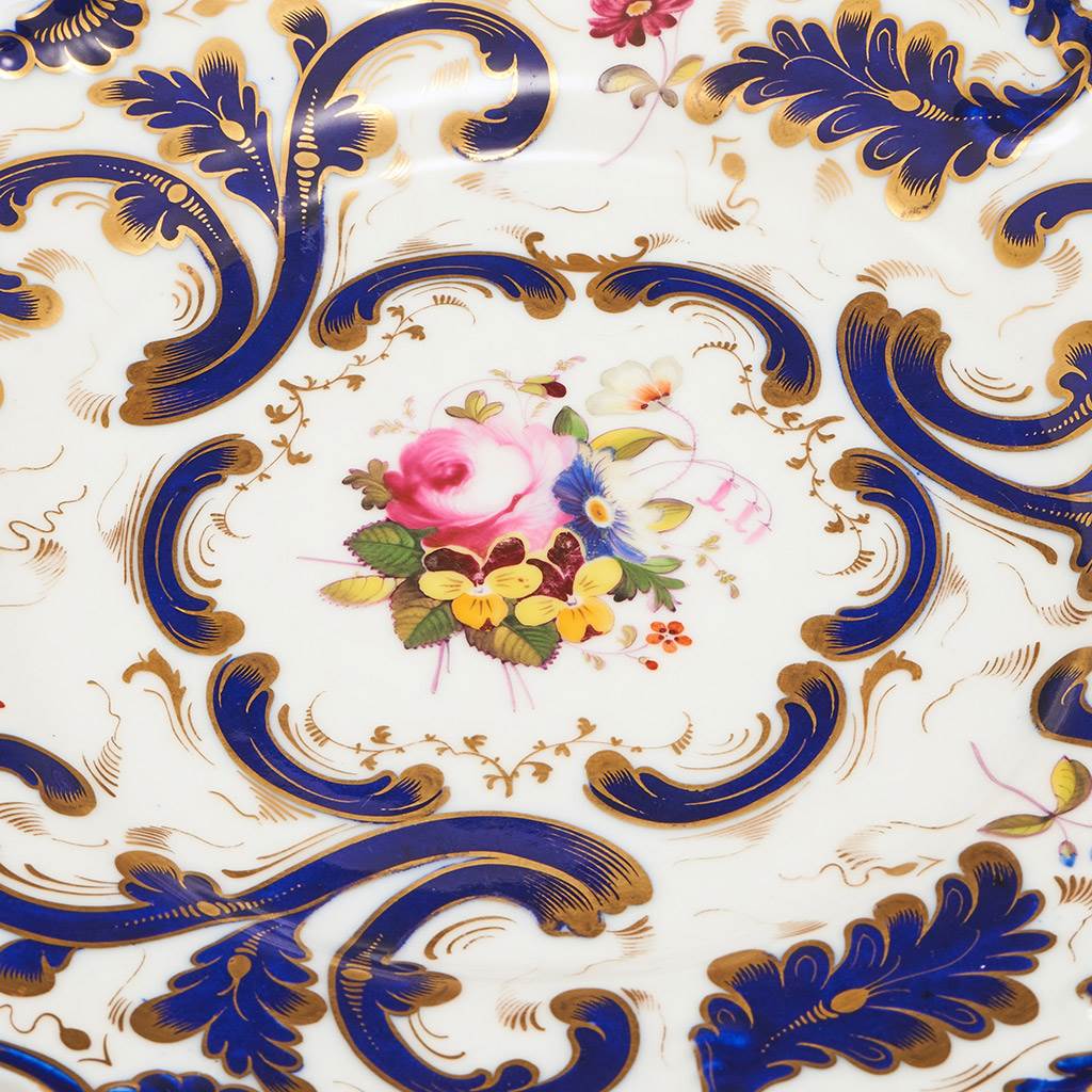An HR Daniel Porcelain Rococo Revival Plate c1835
