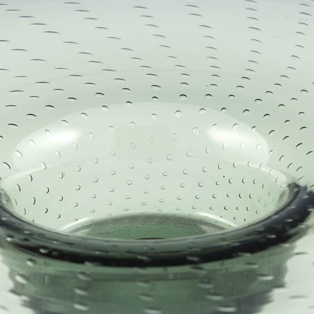 Scandinavian Controlled Bubble Glass Charger c1960