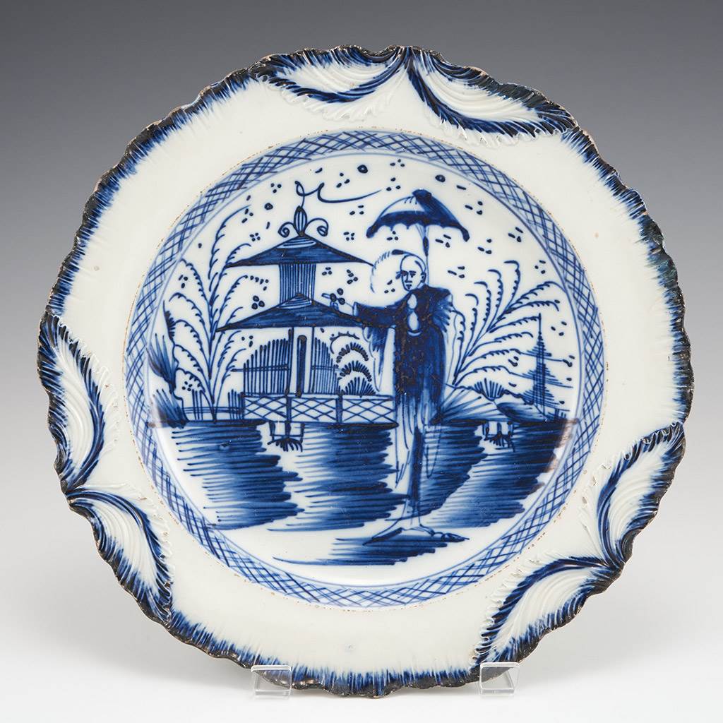 A Liverpool Pearlware Blue and White Plate c1790