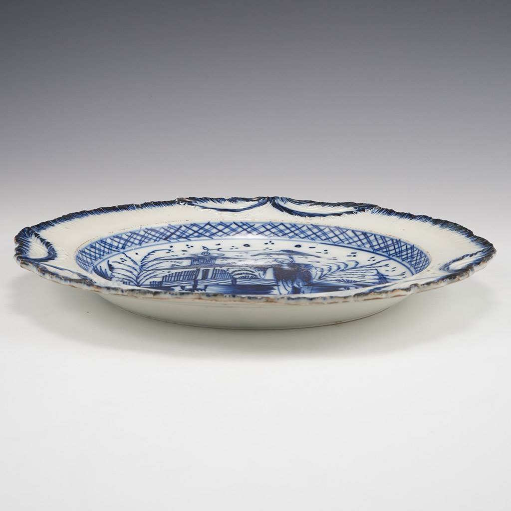A Liverpool Pearlware Blue and White Plate c1790