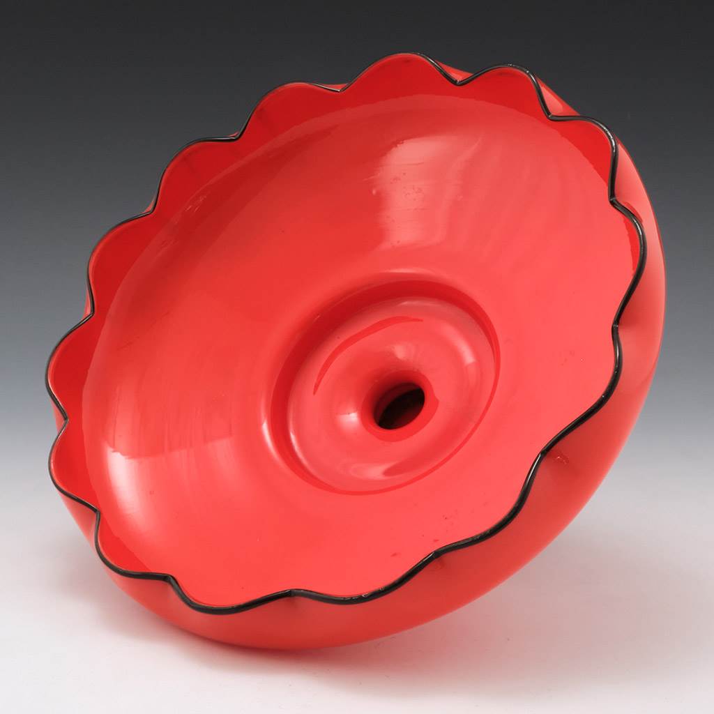 A Loetz Tango Red Pedestal Bowl c1930