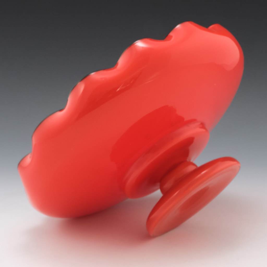 A Loetz Tango Red Pedestal Bowl c1930