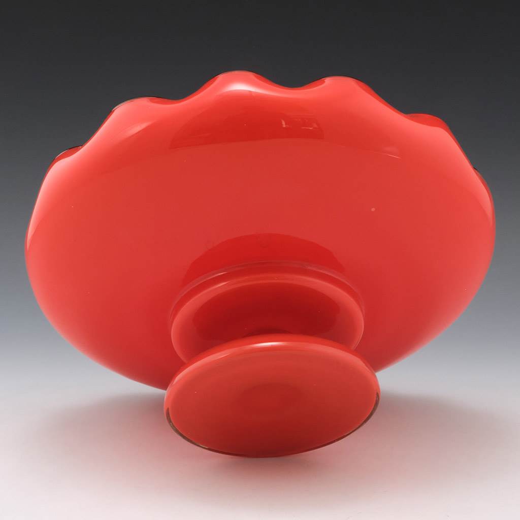 A Loetz Tango Red Pedestal Bowl c1930