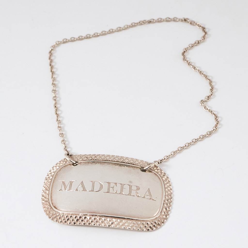 Sterling Silver Madeira Decanter Label Birmingham 1837