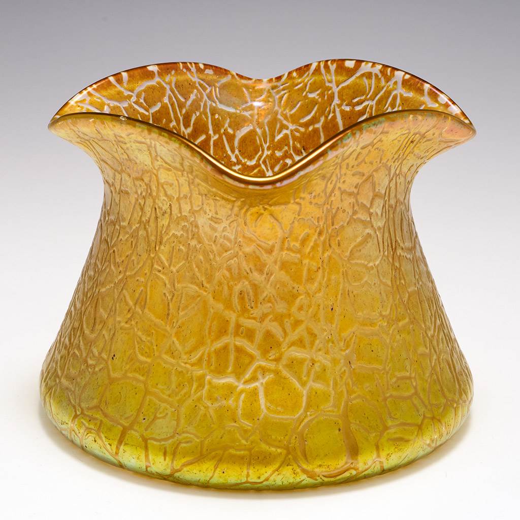 A Gold Loetz Candia Mimosa Vase c1900