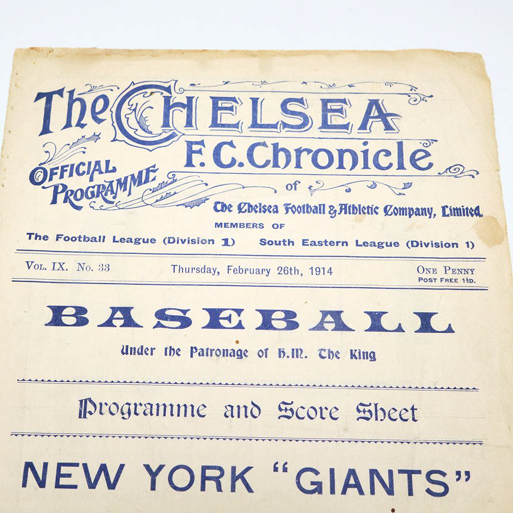 Baseball Program 1913-1914 World Tour New York Giants v Chicago White Sox