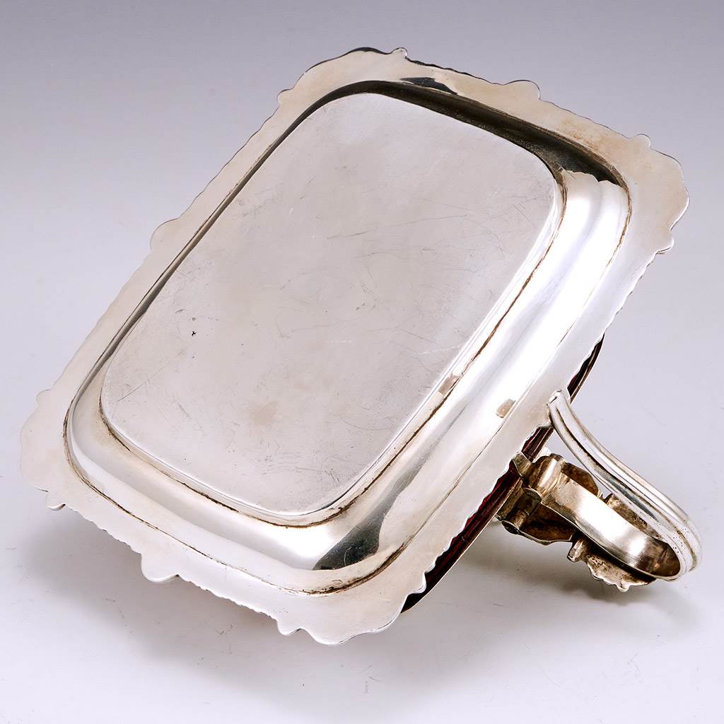 Sterling Silver Mustard With Cranberry Glass Liner Chester 1906
