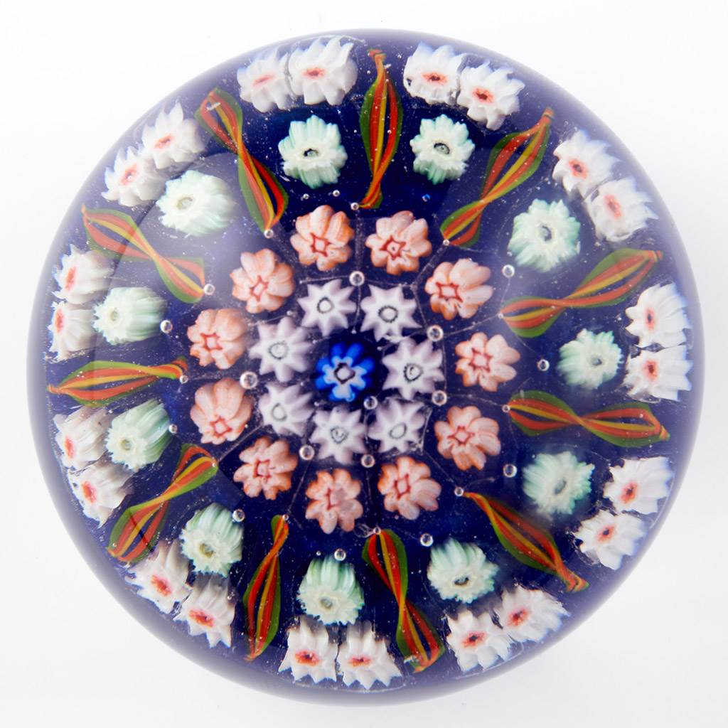 A Vasart Eleven Spoke Radial Concentric Paperweight c1950