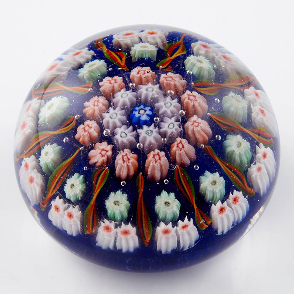 A Vasart Eleven Spoke Radial Concentric Paperweight c1950