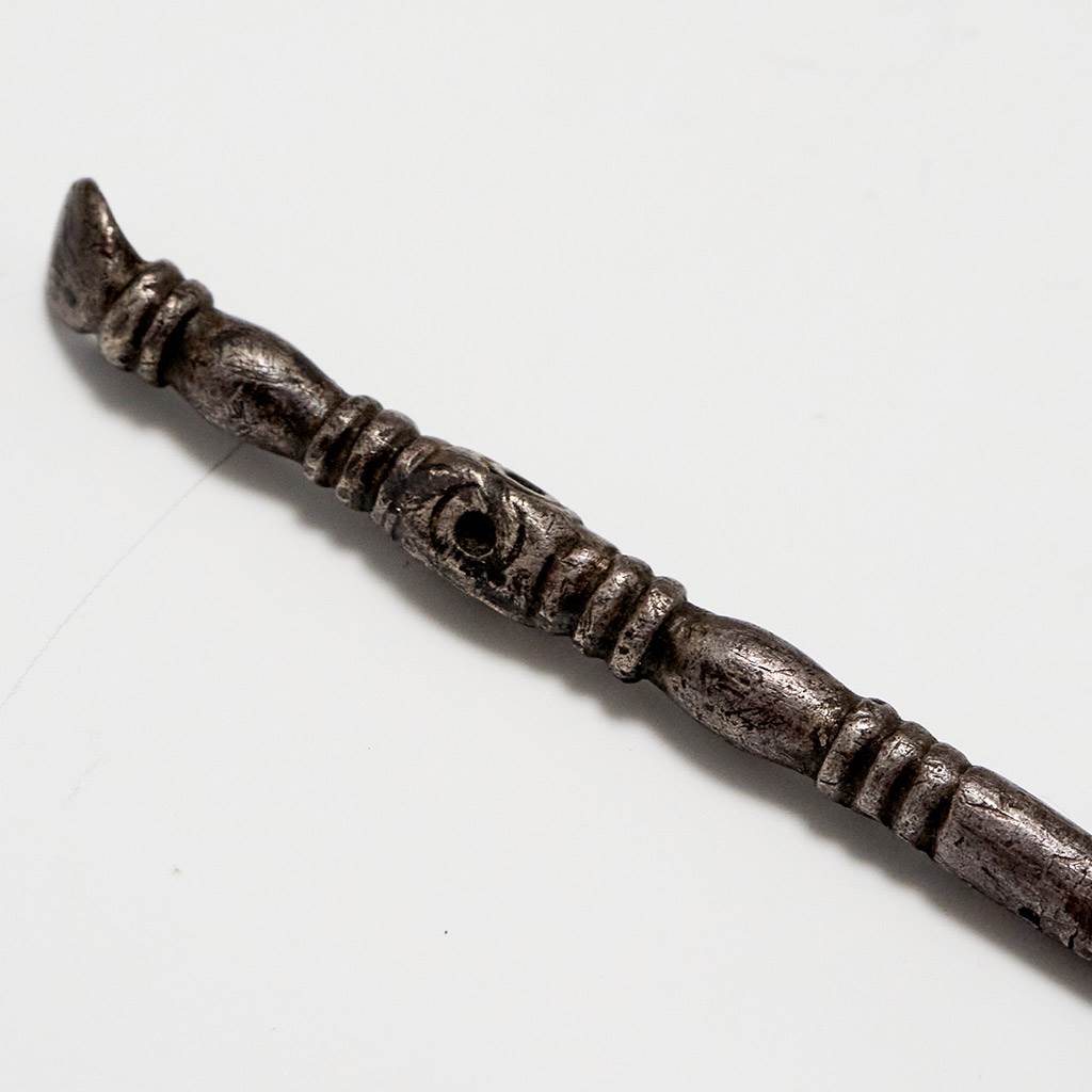 Viking Silver Decorated Pin With Cosmetic Spoon, 11th Century
