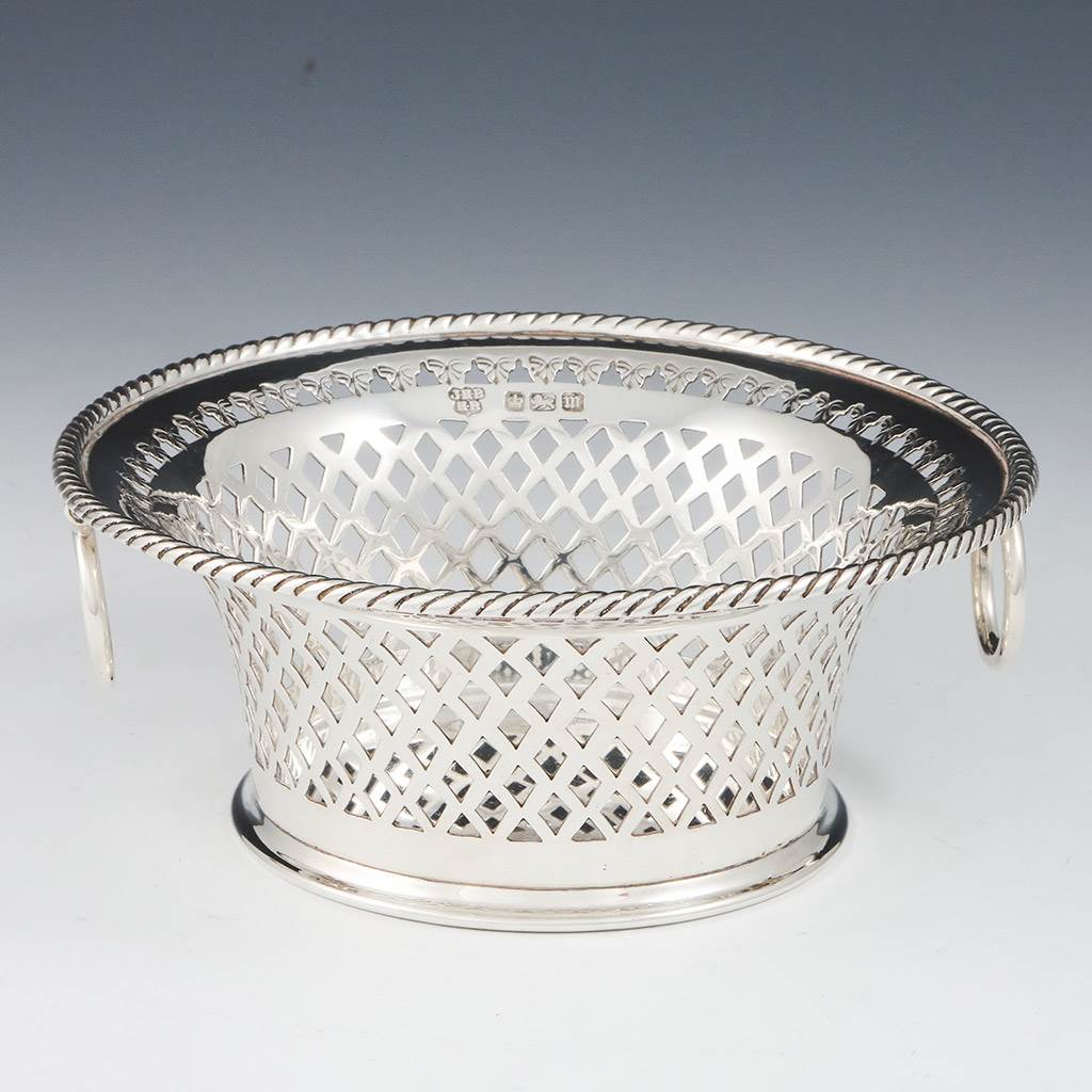 Edwardian Sterling Silver Pierced Basket Sheffield1904