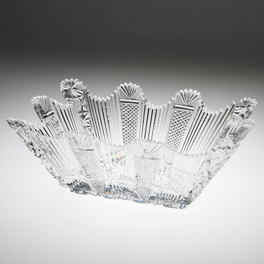 Victorian Glass Fruit Bowl with Brilliant Cutting c1880