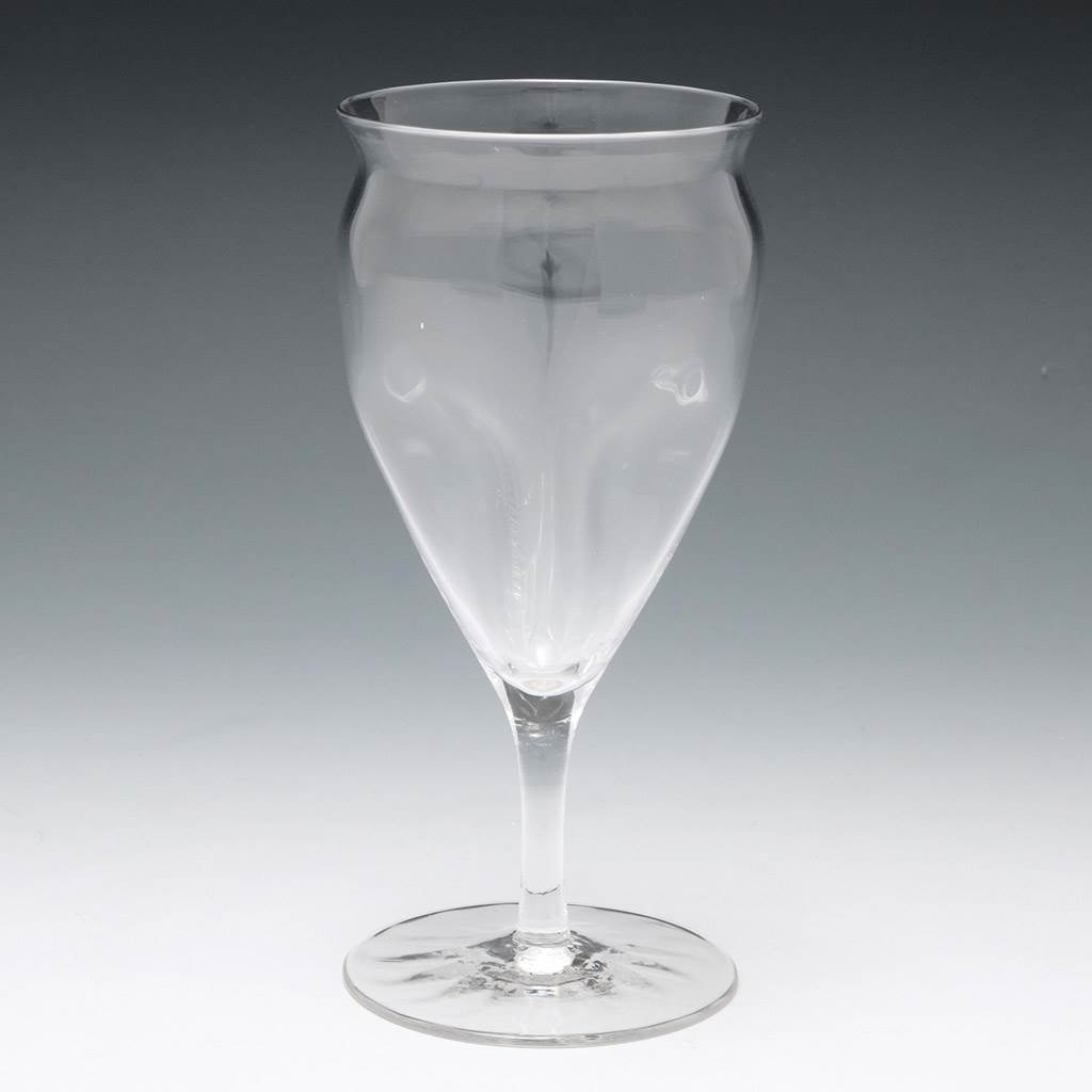 Three Whitefriars Poppy Head Wine Glasses c1900
