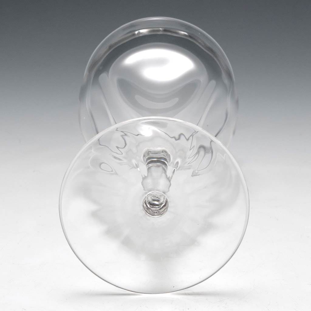 Three Whitefriars Poppy Head Wine Glasses c1900