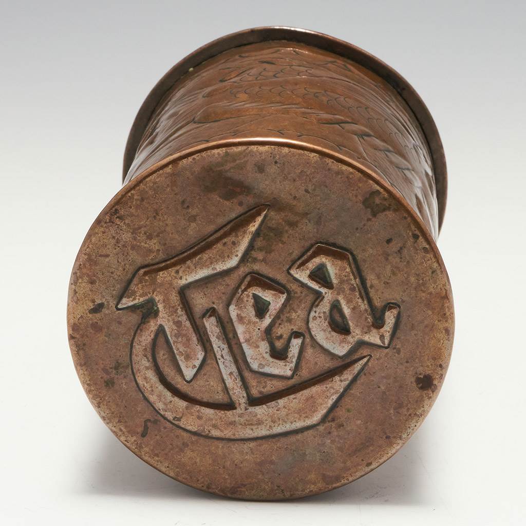 A Newlyn Copper Tea Caddy c1900