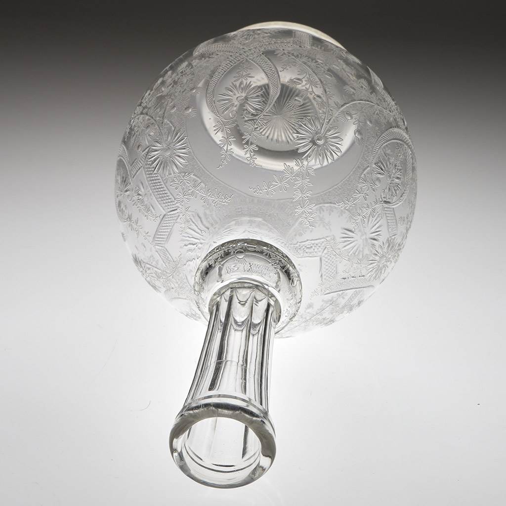 A Finely Engraved Victorian Glass Carafe c1875