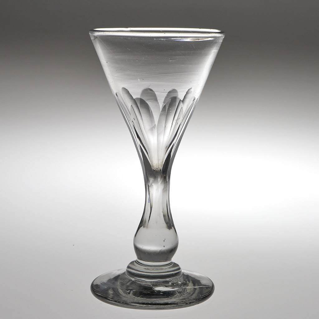 A Victorian Baluster Knop Tavern Penny Gin Glass c1860