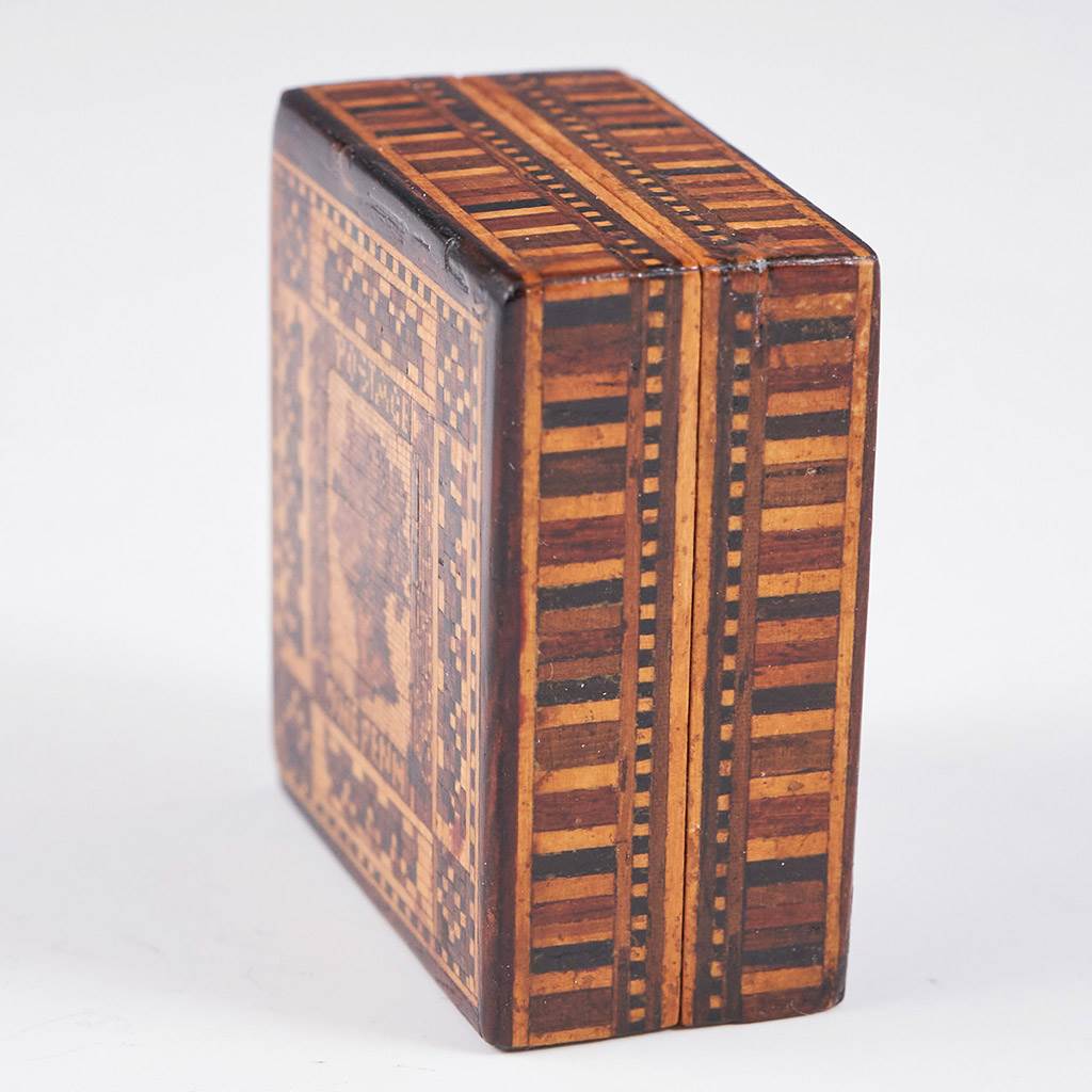 Tunbridge Ware Two-Piece Stamp Box with Queen Victoria Facsimile ...