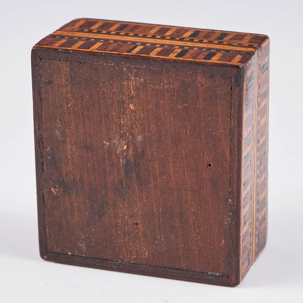 Tunbridge Ware Two-Piece Stamp Box with Queen Victoria Facsimile ...