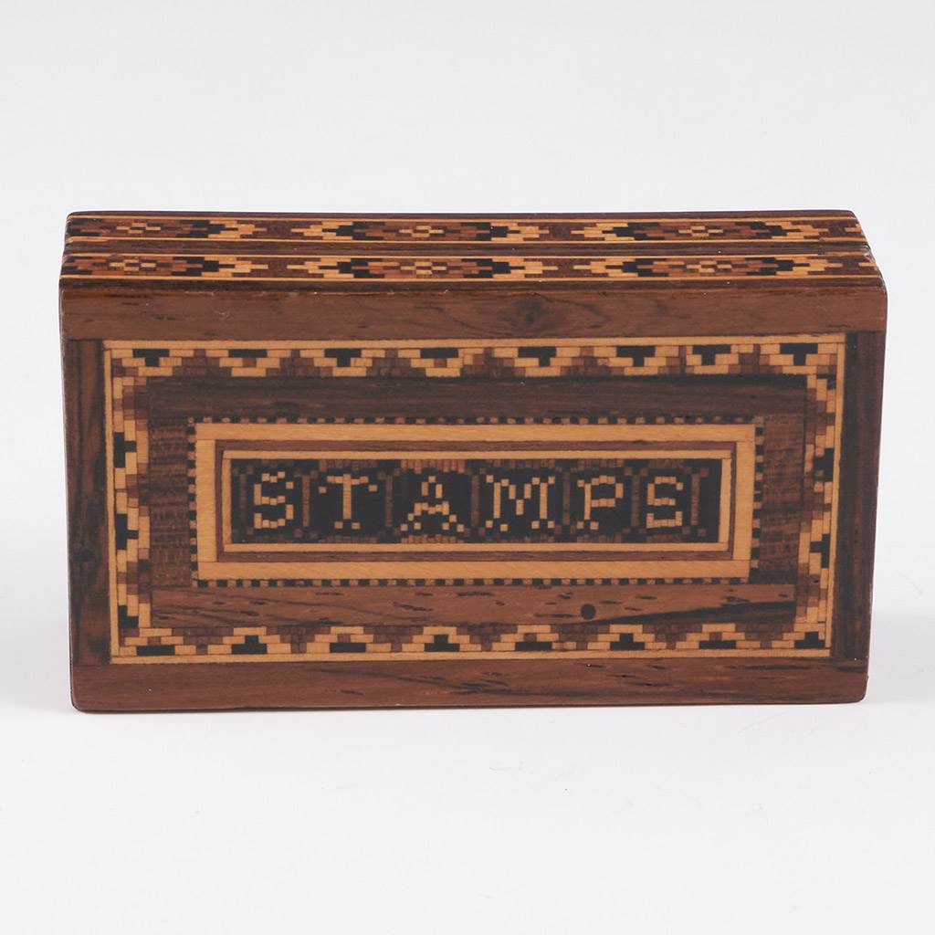 A Tunbridge Ware Postage Stamp Box c1890