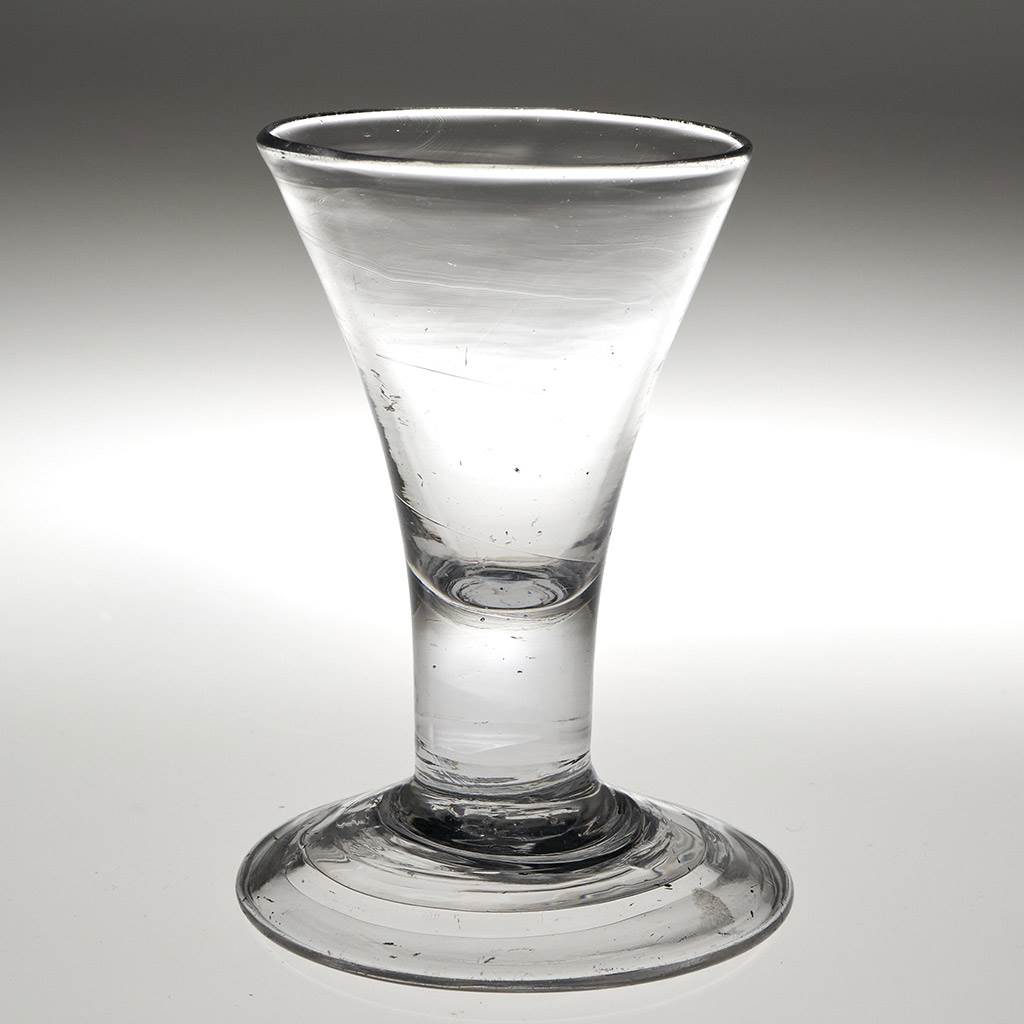 A Georgian Dram Glass With Folded Foot c1750
