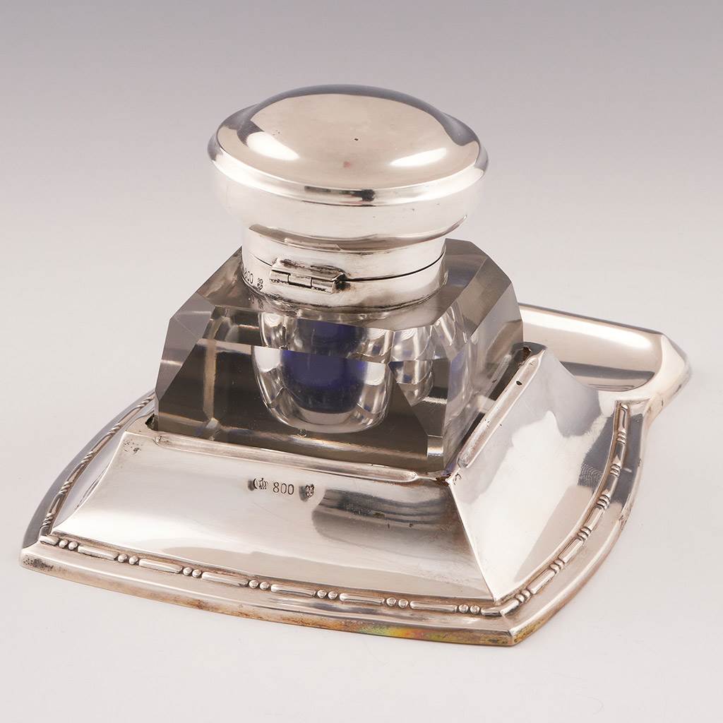 An Early 20th Century German Silver Inkstand